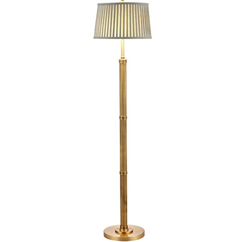 GRFIT Indoor Floor Lamp Pure Copper Floor Lamp, All Copper American Bedside Lamp, Bedroom Living Room European Style Retro Villa European Style High-end Decorative Lamps Standing Reading Lamps