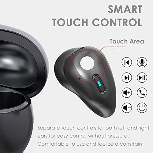 FAIIVE Wireless Ear Clip Bone Conduction Headphones, Open Ear Mini Wireless Bluetooth Ear Clip Bone Conduction Running Sports Headphones (Khaki)