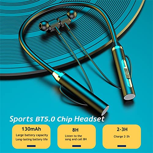Wireless Earbuds Bluetooth Headphones Neck Hanging Headphones,Wireless Bluetooth-compatible 5.2 Headphones Hanging Neck Stereo Noise Cancelling Universal Sports Headset With Microphone black