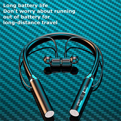 Wireless Earbuds Bluetooth Headphones Neck Hanging Headphones,Wireless Bluetooth-compatible 5.2 Headphones Hanging Neck Stereo Noise Cancelling Universal Sports Headset With Microphone black