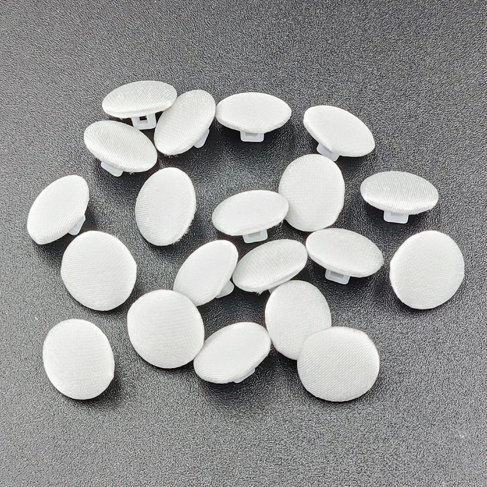 YOOGCORETT 30pcs Ivory Satin Fabric Cloth Covered Buttons with Shank for Bridal Wedding Dress Buttons, DIY Sewing, Handmade Scrapbooking Decorations 12.5mm
