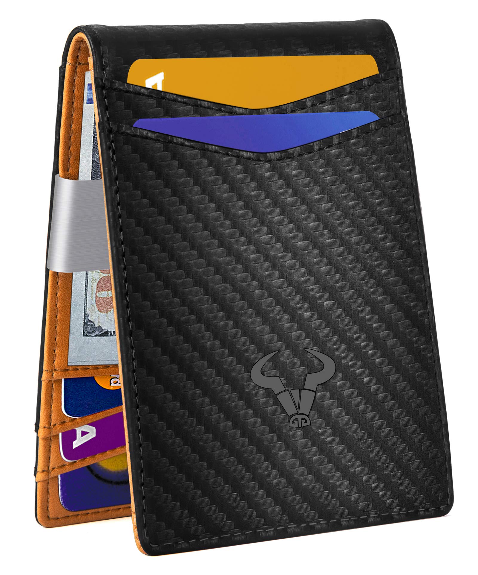 BULLIANT Slim Wallet Money Clip, Mens Front Pocket Wallet For Men 8 Cards 3"x4.25",RFID Blocking,Gift Boxed