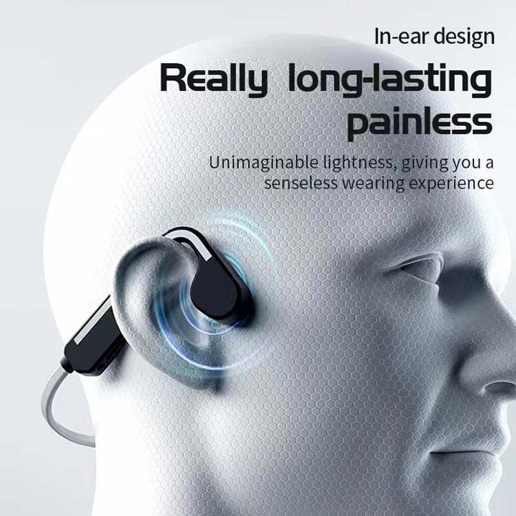 Bone Conduction Waterproof Bluetooth Headphones Swimming Sports Headset Built in 16G Memory (Blue)