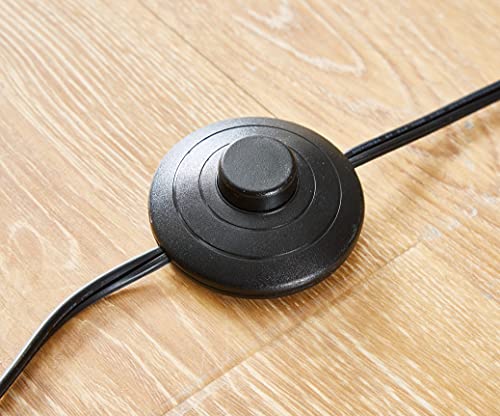 SKY FORTUNE Industrial Floor Lamp with Bulb,Metal Standing Lamp, E26 Socket, On/Off Footswitch, Modern Minimalist Floor Lamp for Bedroom, Living Room,Office,Black