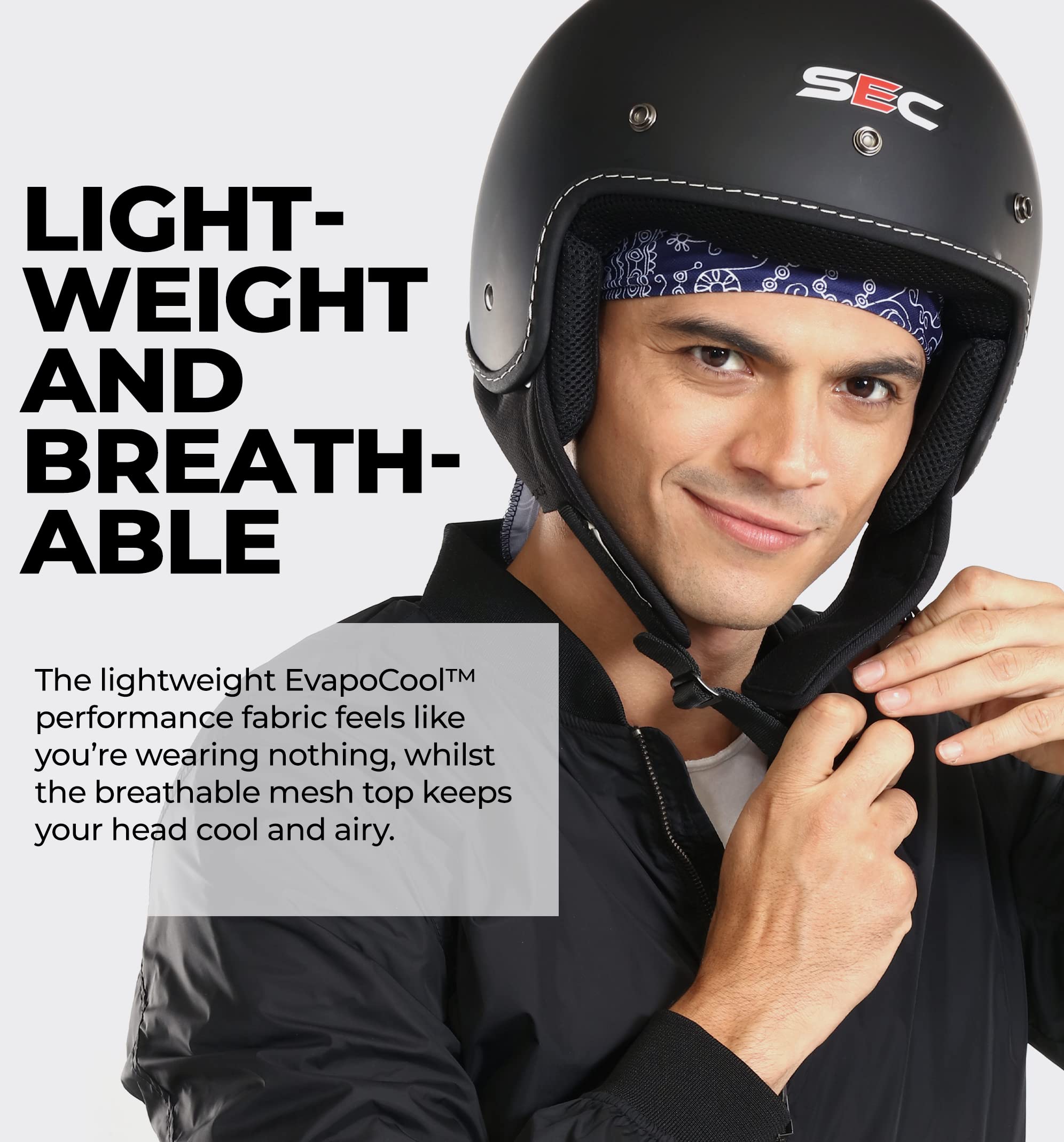 Cooling Helmet Liners - Do Rag Skull Caps for Men - Cooling Head Wraps, Hard Hat Liner - Motorcycle Pirate Bandana