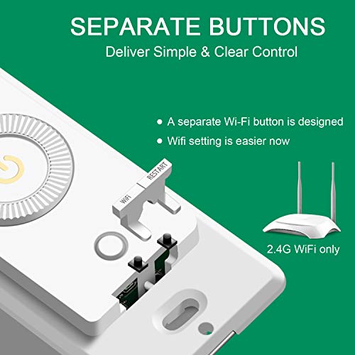 Smart Dimmer Switch 4 Pack by Martin Jerry | Rotary Trailing Edge Dimmer Light Switch, Voice Control by Alexa, Google Home, SmartLife App, Needs Neutral Wires, 2.4G WiFi