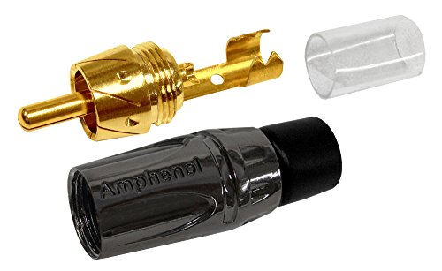 1 Foot β High-Definition Audio Interconnect Cable Pair CUSTOM MADE By WORLDS BEST CABLES β using Mogami 2964 wire and Amphenol ACPL Black Chrome Body, Gold Plated RCA Connectors