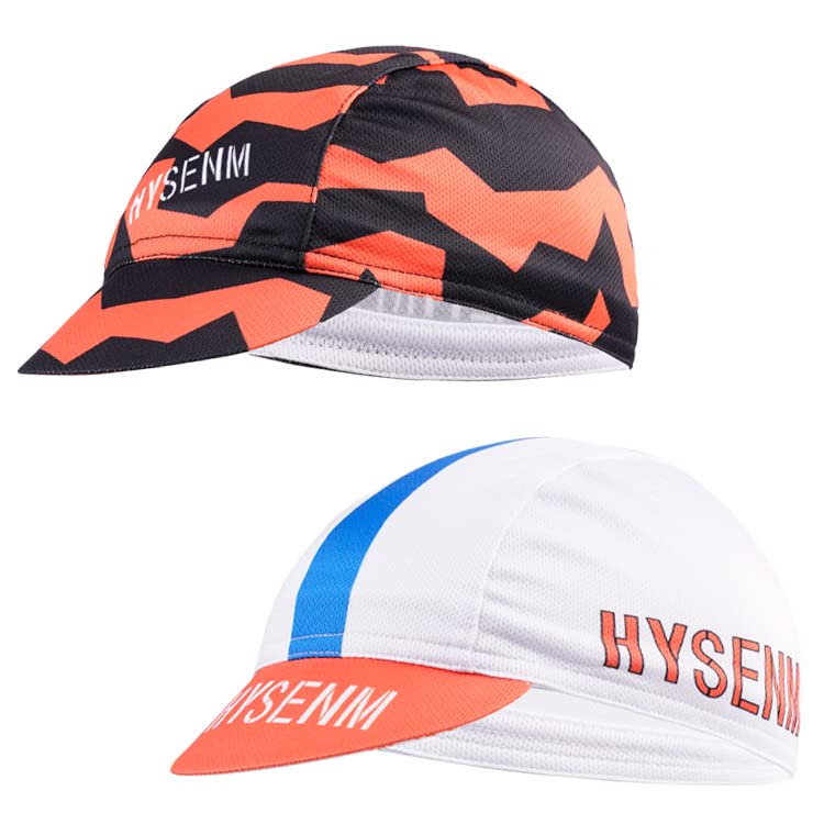 Hysenm 2 Pack Cycling Cap Helmet Liner Skull Cap for Men, Bike Hat Cycling Cap for Men Under Helmet Motorcycle Bicycle Caps Sweat Caps
