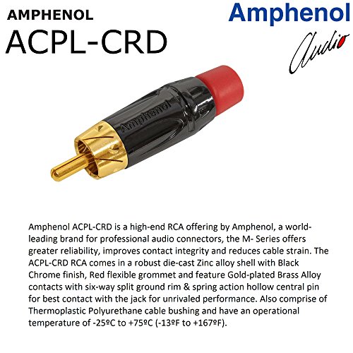 1 Foot β High-Definition Audio Interconnect Cable Pair CUSTOM MADE By WORLDS BEST CABLES β using Mogami 2964 wire and Amphenol ACPL Black Chrome Body, Gold Plated RCA Connectors