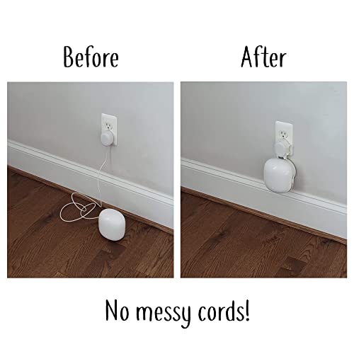 The Nest WiFi Pro Genie Wall Mount Outlet Holder Stand (3-Pack) | Lowest Profile | Open Access | No Messy Screws or Tape | Reinforced Support | Horizontal and Vertical Outlets