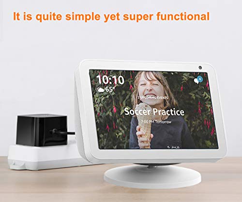 AutoSonic Stand for Echo Show 8 and 5 (1st Gen and 2nd Gen), Adjustable Accessories Compatible with Alexa Show 5 and 8, Magnetic, Swivel and Tilt, White