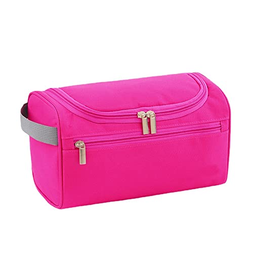 NuAngela Toiletry Bag for Men Women, Hanging Dopp Kit Water Resistant, Portable Makeup Organizer Wash Cases For Bathroom Shower, Travel Shaving Kit Bags (Pink)
