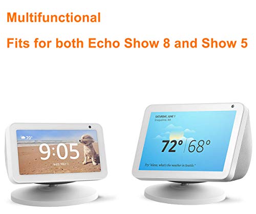 AutoSonic Stand for Echo Show 8 and 5 (1st Gen and 2nd Gen), Adjustable Accessories Compatible with Alexa Show 5 and 8, Magnetic, Swivel and Tilt, White