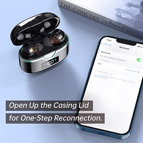 TUSUEYGT Wireless Earbuds, 4 Dynamic Drivers Bluetooth Headphones TWS Earbuds, 40Hrs Playtime with LED Power Display Charging Case Touch Control in-Ear Earphones HiFi Stereo Sound Headset for Sport