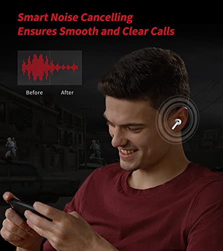 HECATE GM3 True Wireless Earbuds -60ms Low Latency - PixArt Bluetooth 5.2 Auto Pairing - IP55 Water Proof-Touch Enabled-White