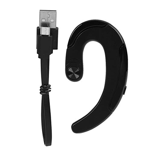 ASHATA Bone Conduction Headphones, Wireless Bluetooth Bone Conduction Headset Earphone,Ergonomic Stereo Ear-Hook with Micphone,HD Sound Quality,HD Call(Black)