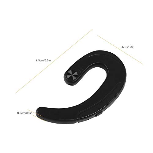 ASHATA Bone Conduction Headphones, Wireless Bluetooth Bone Conduction Headset Earphone,Ergonomic Stereo Ear-Hook with Micphone,HD Sound Quality,HD Call(Black)