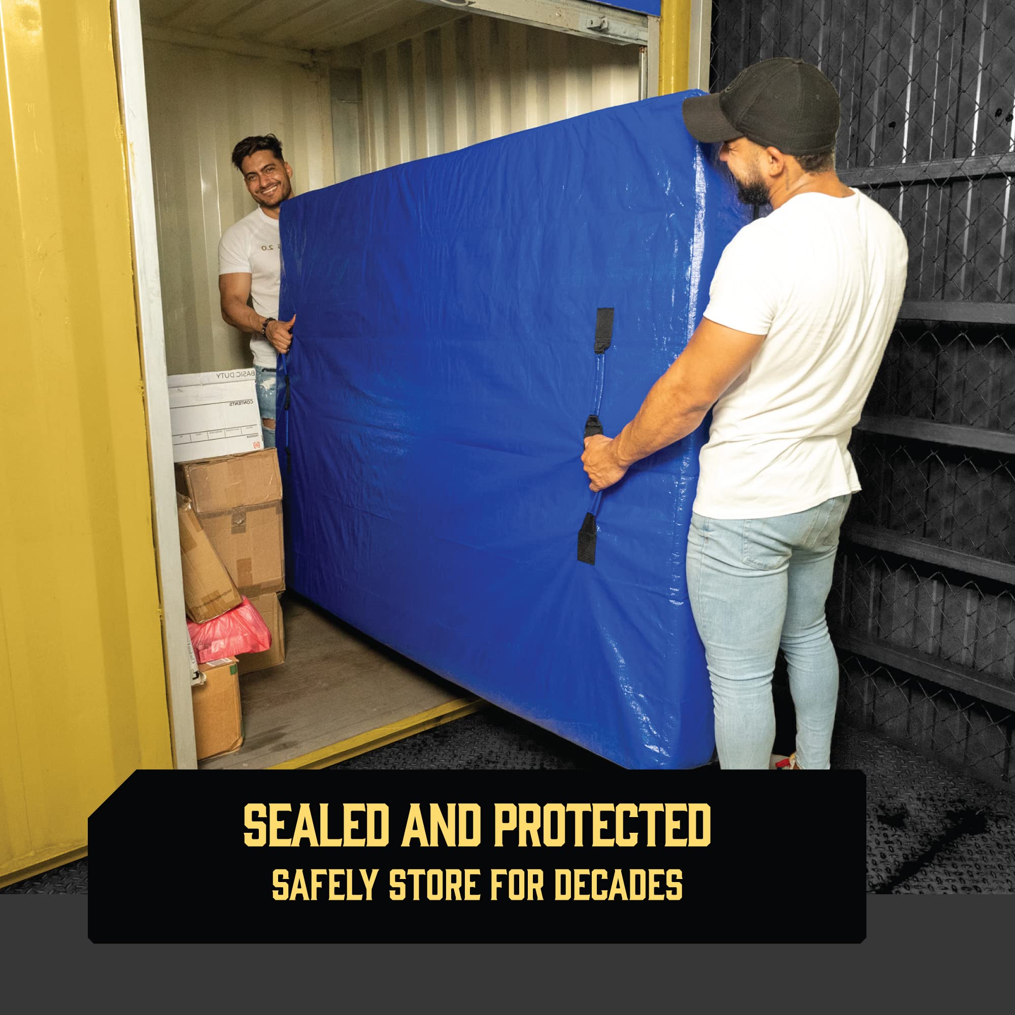 Mattress Bags for Moving with 8 Handles Full XL - 2 PACK Extra-Thick Mattress Bag for Moving - Reusable Mattress Storage Bag - Zippered Mattress Cover for Moving, Moving Mattress Bag Protector