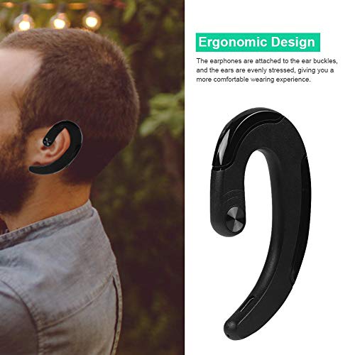 ASHATA Bone Conduction Headphones, Wireless Bluetooth Bone Conduction Headset Earphone,Ergonomic Stereo Ear-Hook with Micphone,HD Sound Quality,HD Call(Black)