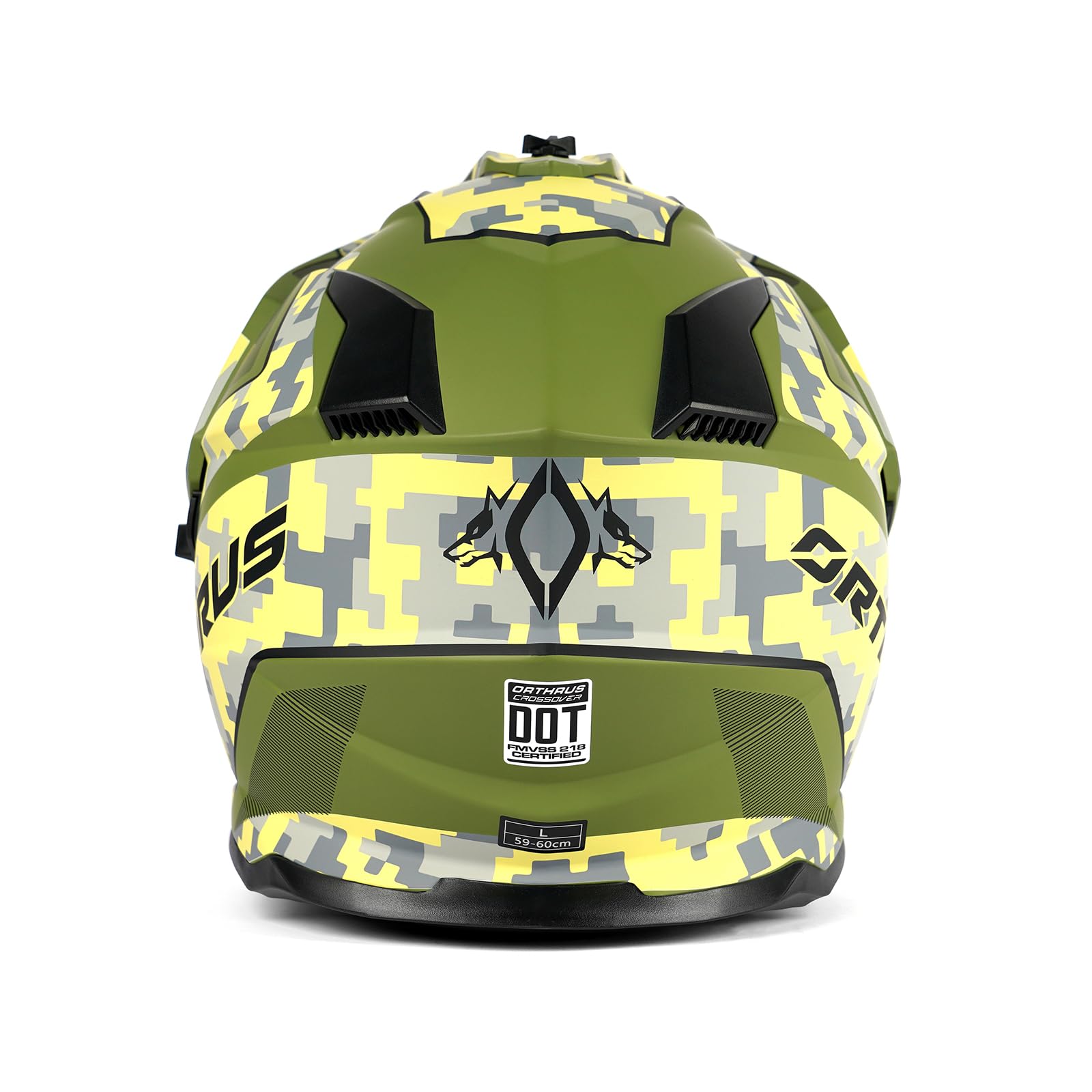 Orthrus DOT certified Dual Sport MultiCam Adventure Motorcycle Helmet UV protected visor for Snowmobile ATV Dirt Bike Off Road (Halo,S)