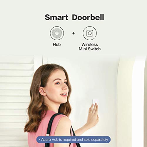 Aqara Door and Window Sensor Plus Aqara Wireless Mini Switch, Requires AQARA HUB, Zigbee Connection, for Remote Monitoring, Alarm System and Smart Home Automation