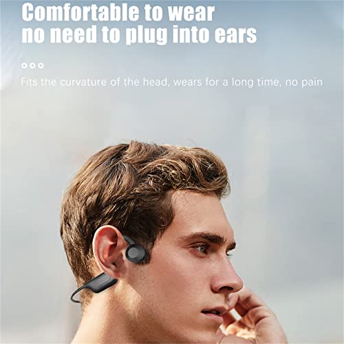 LADIGASU Wireless Bluetooth Headset Osteoconductive Headset Ear Hook Sports Headset Business Headset Lightweight Noise Reduction Bluetooth 5.2 Earphone