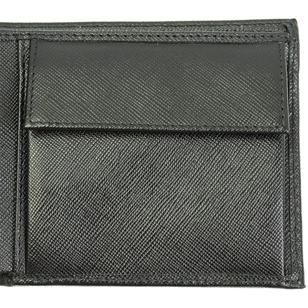Prada Mens Blue Saffiano Leather Bi-fold Wallet 2m0738 Baltico+Nero