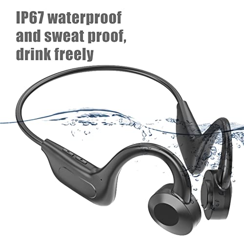 LADIGASU Wireless Bluetooth Headset Osteoconductive Headset Ear Hook Sports Headset Business Headset Lightweight Noise Reduction Bluetooth 5.2 Earphone