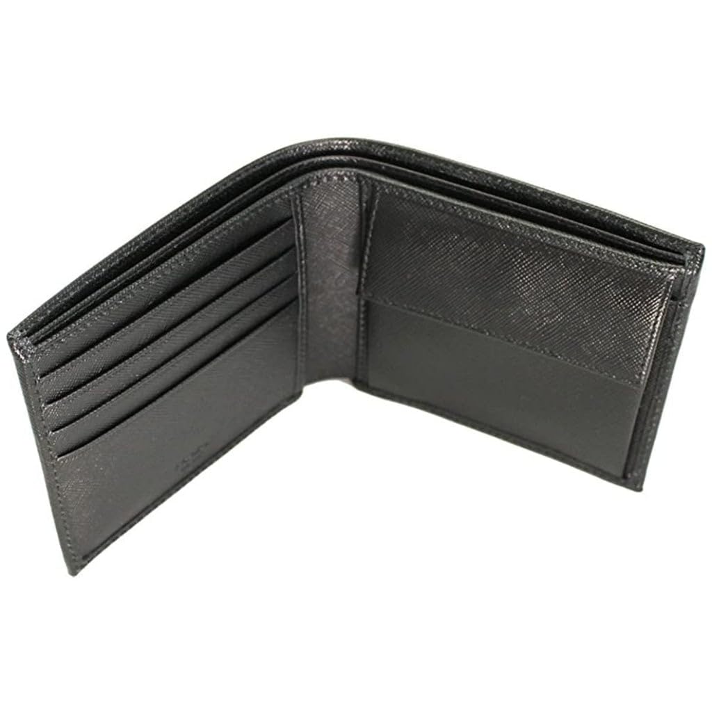Prada Mens Blue Saffiano Leather Bi-fold Wallet 2m0738 Baltico+Nero