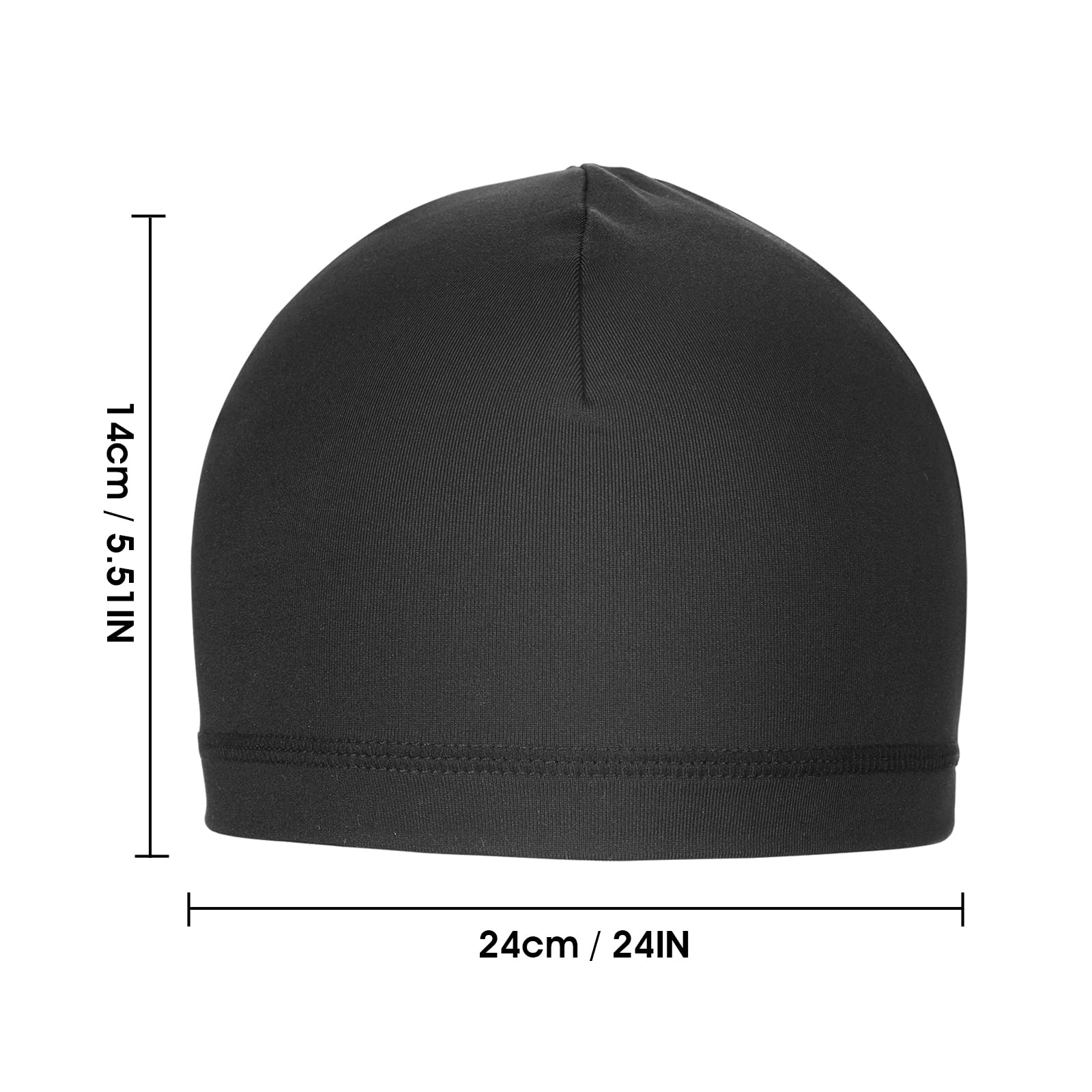 Lusofie 4 Pieces Men Skull Caps Soft Helmet Liner Cycling Running Hats Stretchy Helmet Liner Multifunctional Headwear for Men Women Black