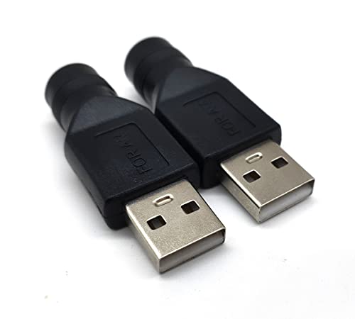 USB to DC Power Adapter, Traodin USB 2.0 Male to DC 5.5mm x 2.1mm Female 5V Connector Power Charging Adapter for USB Charging Device and for Laptop PC (2Pcs) (USB M/5.5x2.1 F)