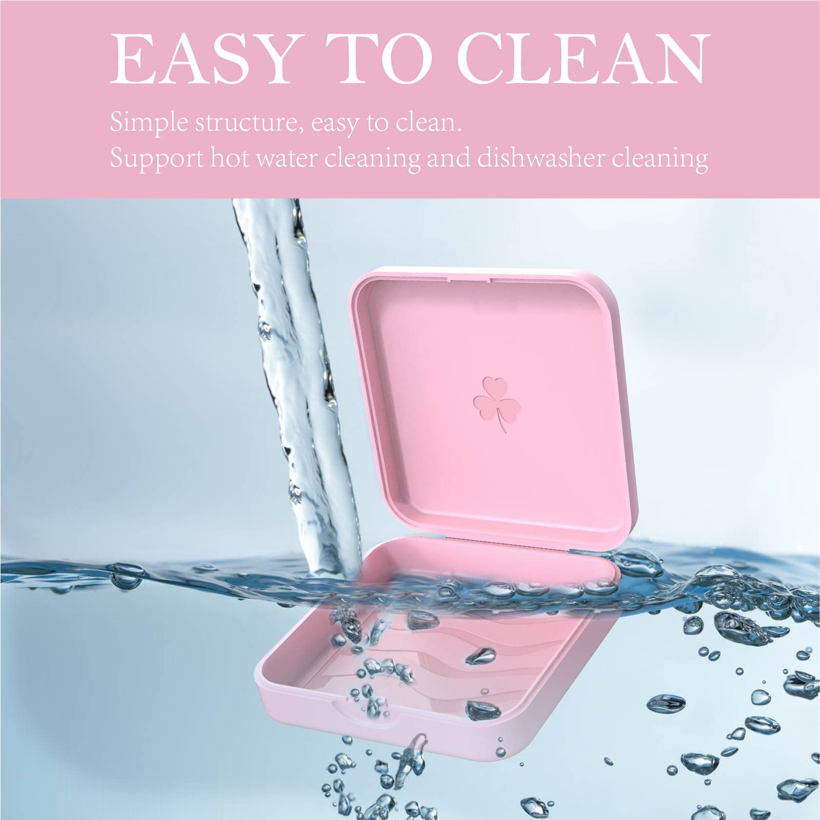 Retainer Case Compatible with Invisalign, ARGOMAX Aligner Case, Braces Box, 1 Piece Orthodontic Box (Pink).