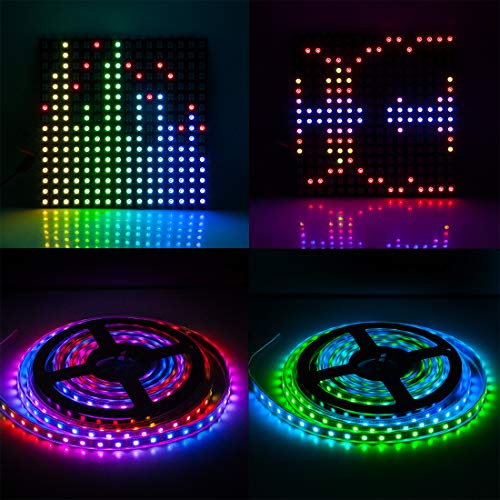 BTF-LIGHTING WS2812B WS2811 WS2813 SP107E Music Bluetooth Full Color Controller iOS/Andriod App Control Support Almost All The LED IC Chip Suit for LED Strip,Matrix Panel,Module Buli-in Mic/AUX Input