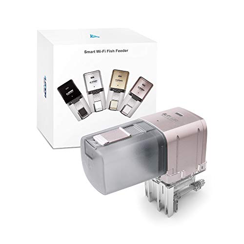 iLONDA L88 Wi-Fi Automatic Aquarium Fish Tank Feeder Timer Adjustable Food Dispenser (APP Control & USB Power Supply), Compatible with Amazon Alexa(Rose Gold, Shockproof Pack