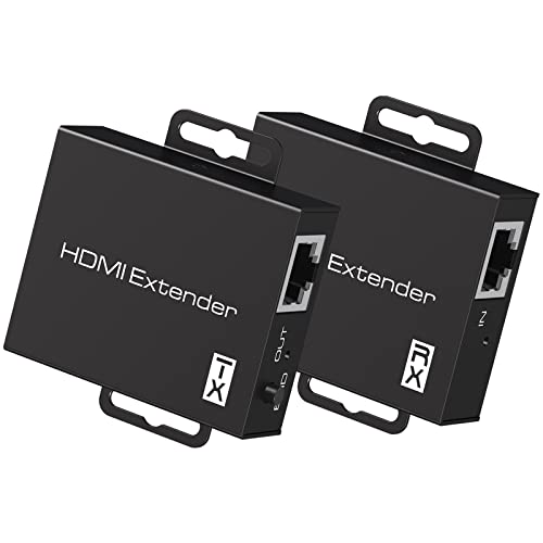 CMSTEDCD HDMI Extender Over cat5e/6 200Ft HDMI Over Ethernet Adapter Converter HDMI Repeater Balun Transmitter Receiver Power Over Cat Support Full 1080p 3D POC HDCP EDID Copy from Displays