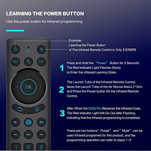 G20BTS Plus Wireless Bluetooth 5.0 Voice Backlit Remote Control Support 2.4G USB Gyroscope IR Learning Remote Control for Android TV Box(G20S Pro Plus)
