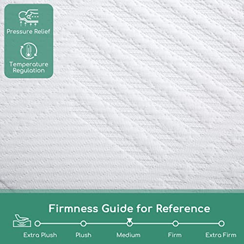 Airdown Full Mattress, 8 Inch Memory Foam Mattress with Breathable Fabric Cover, Medium Feel Green Tea Gel Foam Bed Mattress for Kids, Full Mattress in A Box, CertiPUR-US Certified