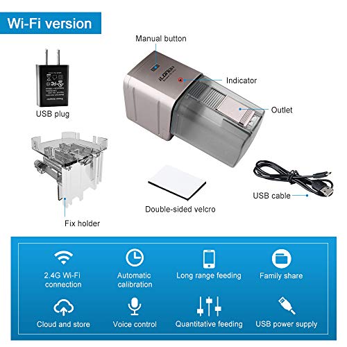 iLONDA L88 Wi-Fi Automatic Aquarium Fish Tank Feeder Timer Adjustable Food Dispenser (APP Control & USB Power Supply), Compatible with Amazon Alexa(Rose Gold, Shockproof Pack