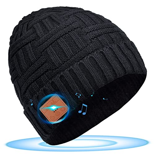 GREENEVER Bluetooth Beanie Hat Mens Gifts Christmas Stocking Stuffers Gifts for Men Women Black