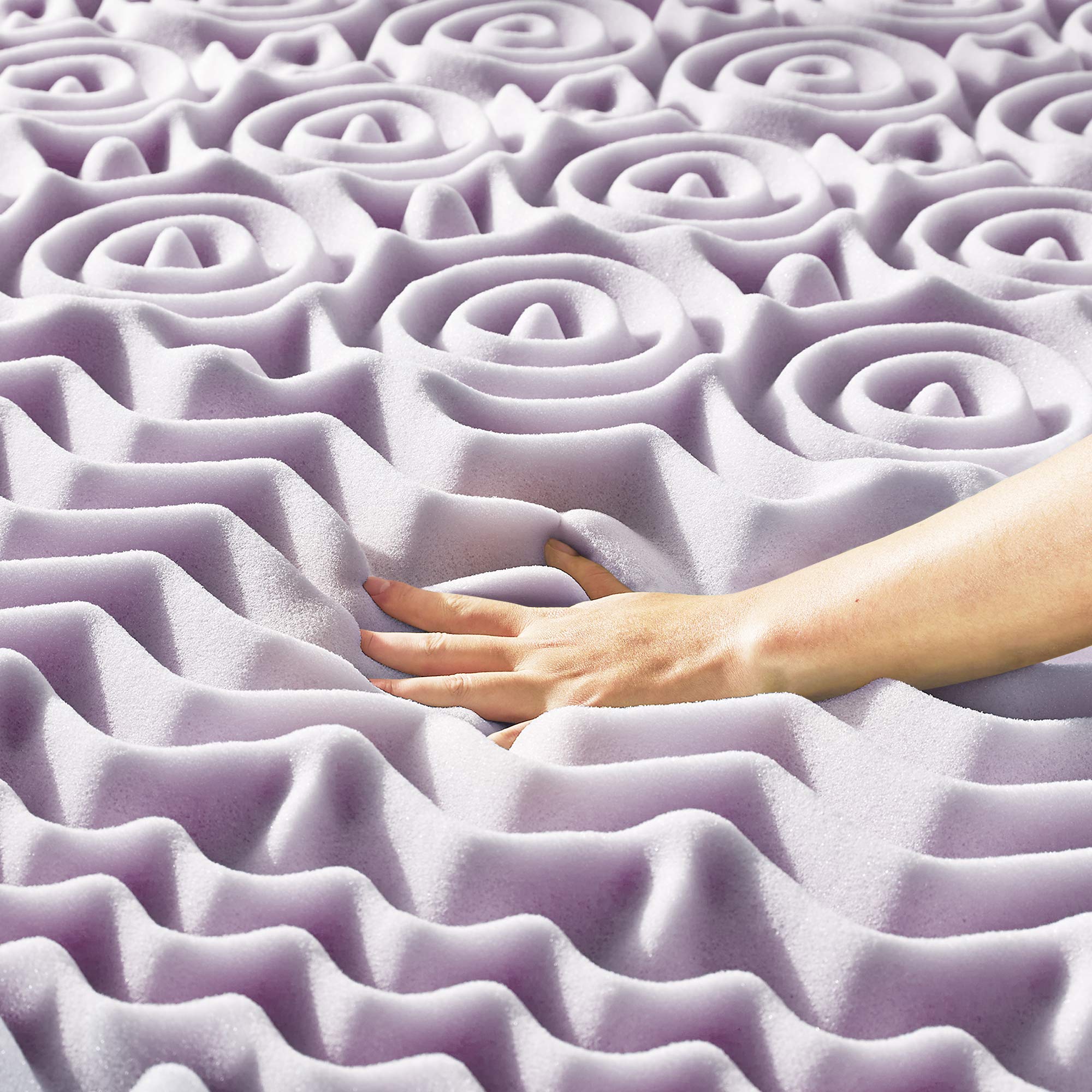 Mellow 2 Inch 5-Zone Memory Foam, Soothing Lavender Infusion, Full Mattress Topper