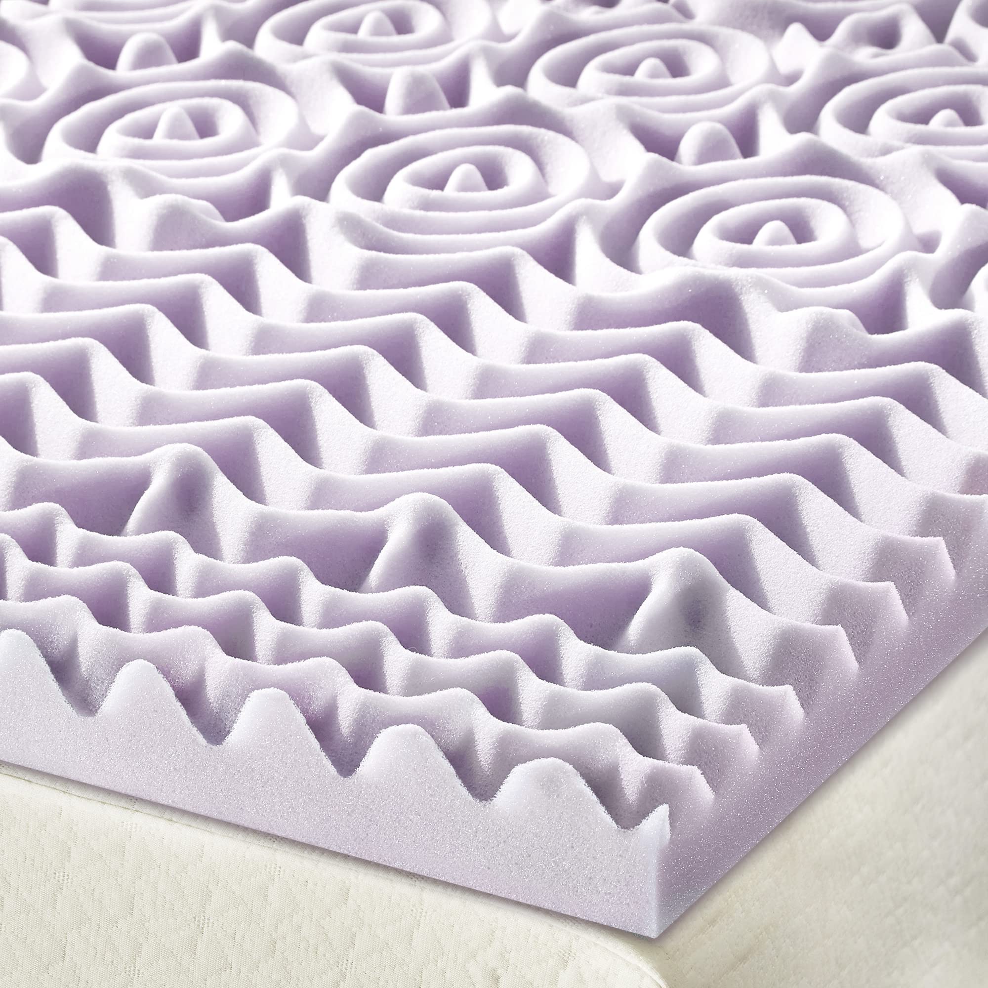 Mellow 2 Inch 5-Zone Memory Foam, Soothing Lavender Infusion, Full Mattress Topper