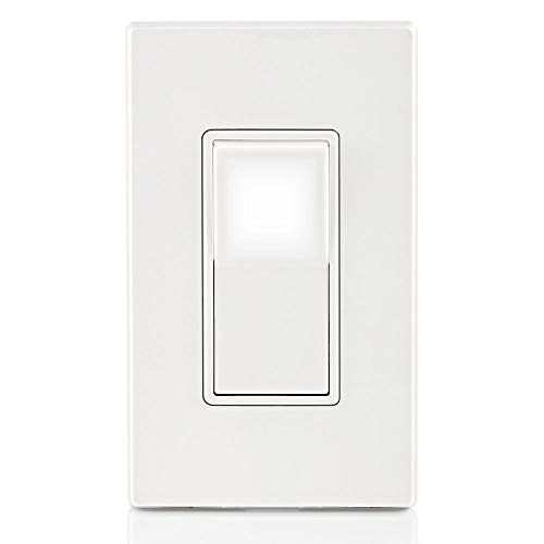 Leviton L5614-2W 15 Amp, 120/277 Volt, Decora LED Illuminated Rocker 4-Way AC Quiet Switch, Residential Grade, Grounding, White