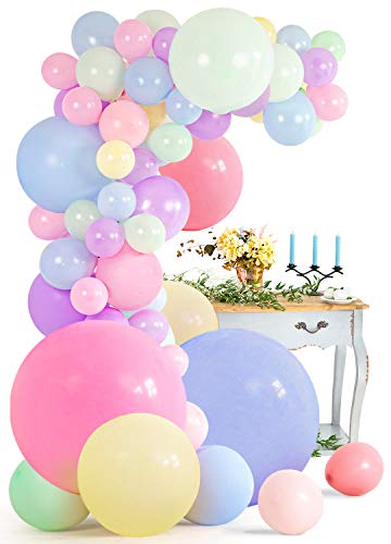 Pastel Balloon Garland Kit 36 inch Giant Macaron Candy Balloons, Rainbow Unicorn Balloon Arch Kit Birthdays Shower Wedding Bachelorette Gender Reveal DIY Backdrop Party Supplies Decorations