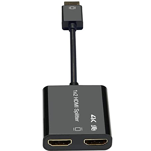 HDMI Splitter 1 in 2 Out, 4K HDMI Splitter for Dual Monitors Duplicate,Support1080P/4k30/60 /3D,PC,PS4,X-Box, Blu-Ray, DVD Player,HDTV,Etc