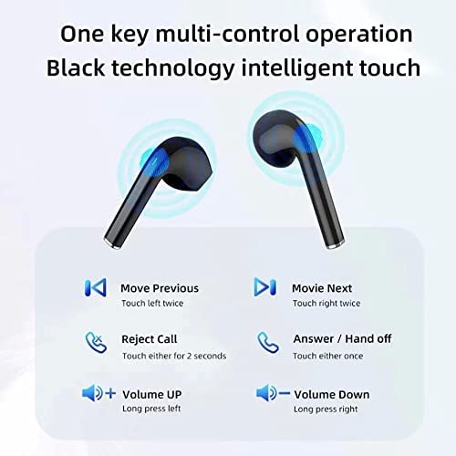 KENKUO Bluetooth Earbuds, 30ms Ultra-Low Latency, Gaming Earbuds with Breathing Light on Charging case, 13mm Driver Surround Stereo, Wireless Earphones with 35Hours Playtime, Black