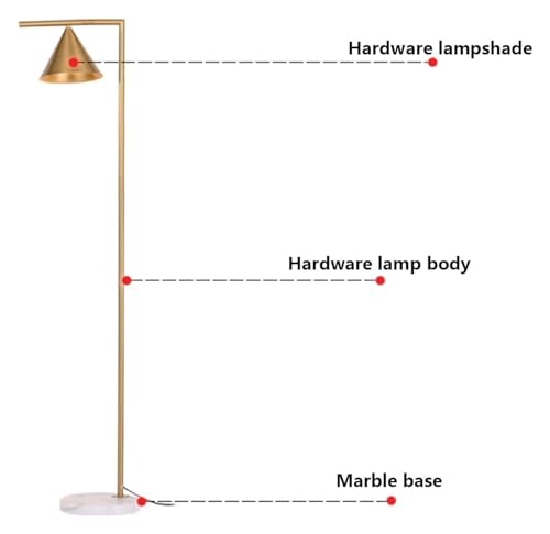 NTIYOU Floor Light Elegant Simplicity Floor Lamp, Vertical Lamp Warm Light with Hanging Metal Lampshade Metal Base Study Room Bedroom Office (Color : Black)