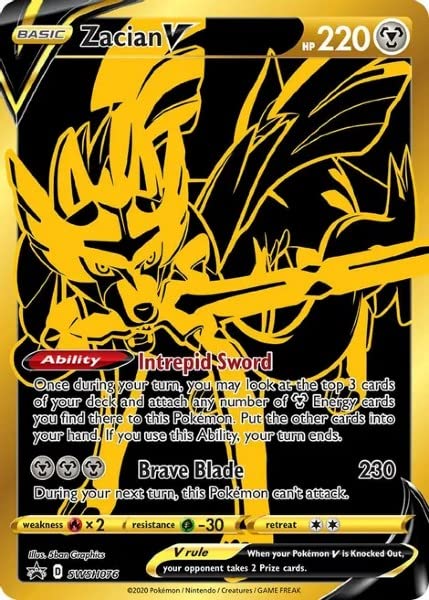 Pokemon - Zacian V - SWSH076 - Black Star Promo - Black & Gold - Full Art