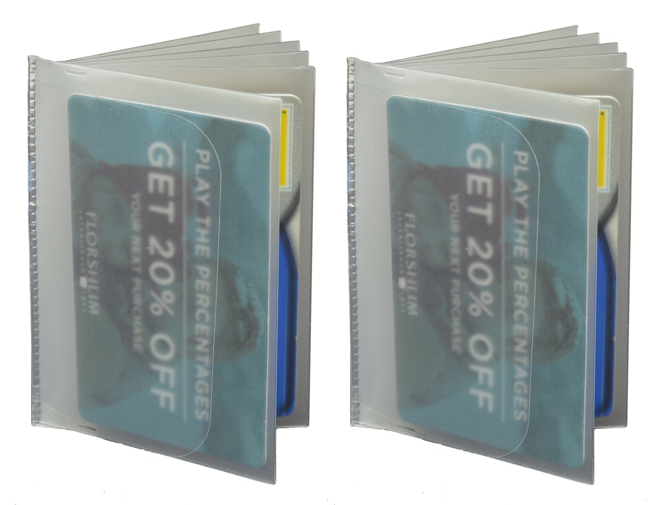 SET of 2-6 Page Plastic Wallet Insert for Bifold Billfold or Trifolds