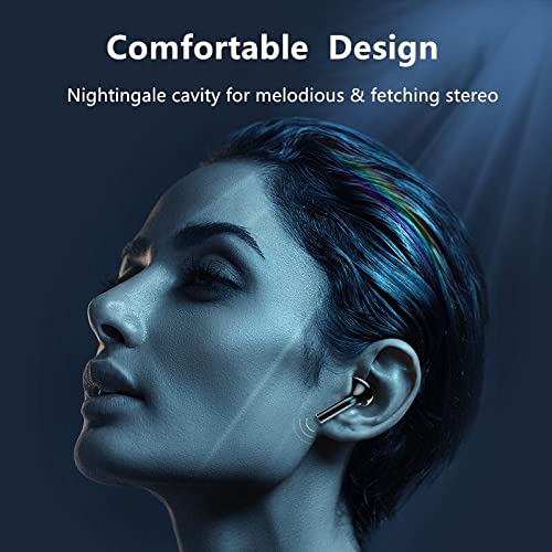 KENKUO Bluetooth Earbuds, 30ms Ultra-Low Latency, Gaming Earbuds with Breathing Light on Charging case, 13mm Driver Surround Stereo, Wireless Earphones with 35Hours Playtime, Black