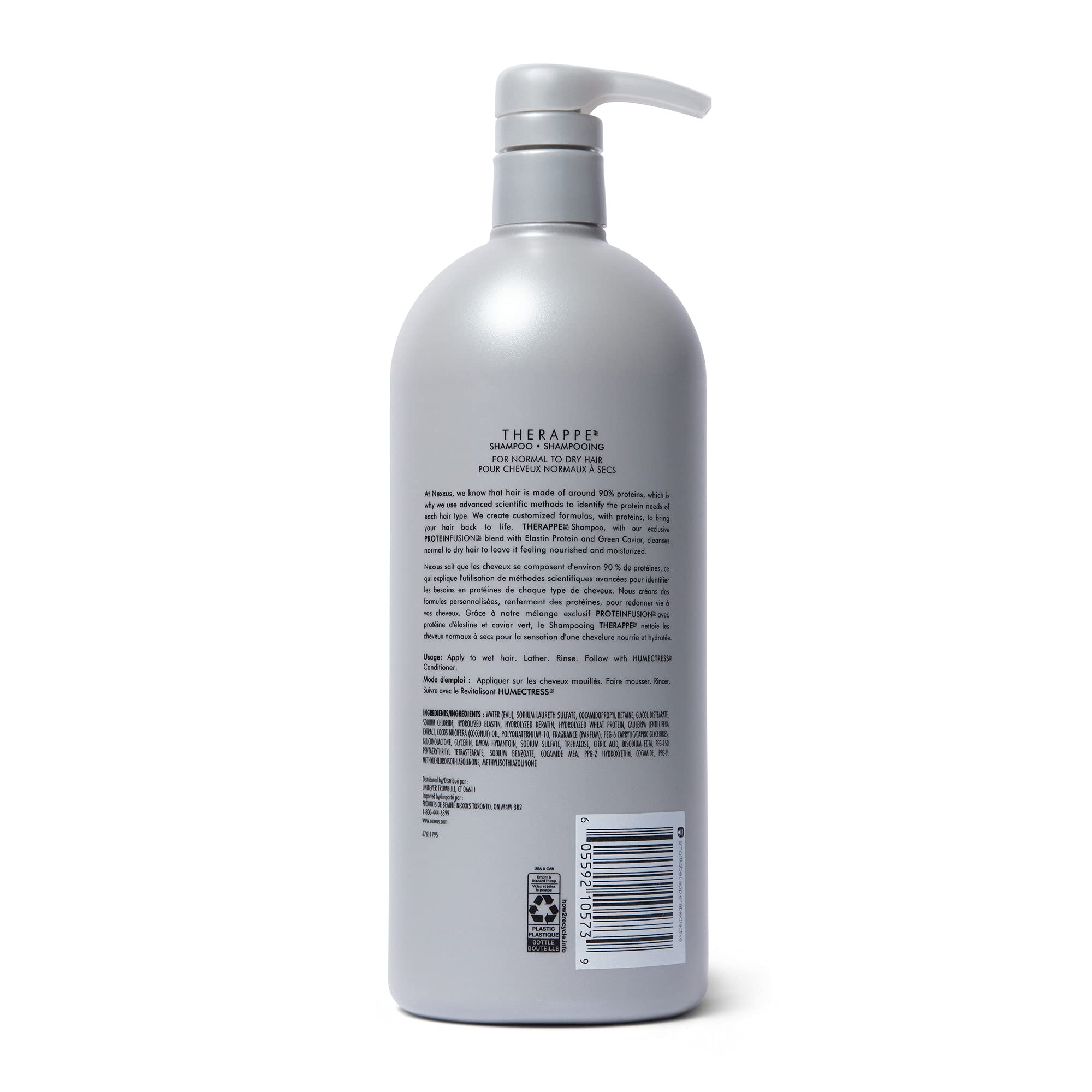 Nexxus Moisturizing Shampoo for Dry Hair Therappe Ultimate Moisture Silicone-Free, Moisturizing ProteinFusion with Elastin Protein and Green Caviar 33.8 oz